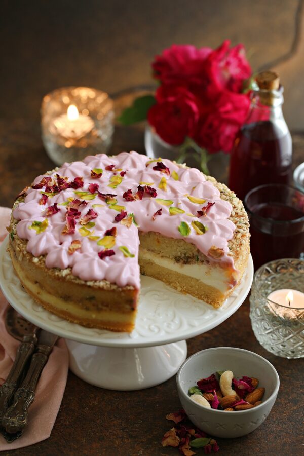 Eggless Saffron Thandai Cream Cake (Suji Cake)- Happy Holi - Passionate ...